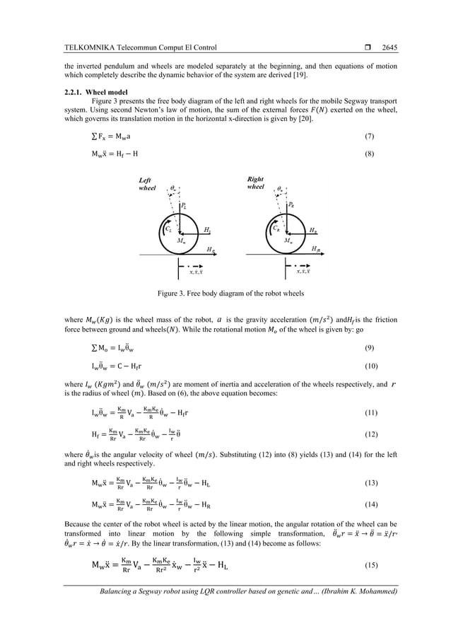 Balancing a Segway robot using LQR controller based on genetic and ...