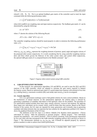 Balancing a Segway robot using LQR controller based on genetic and bacteria foraging ...