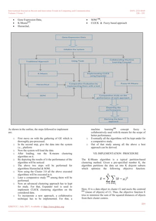 Clustering Approaches for Evaluation and Analysis on Formal Gene Expression Cancer Datasets | PDF