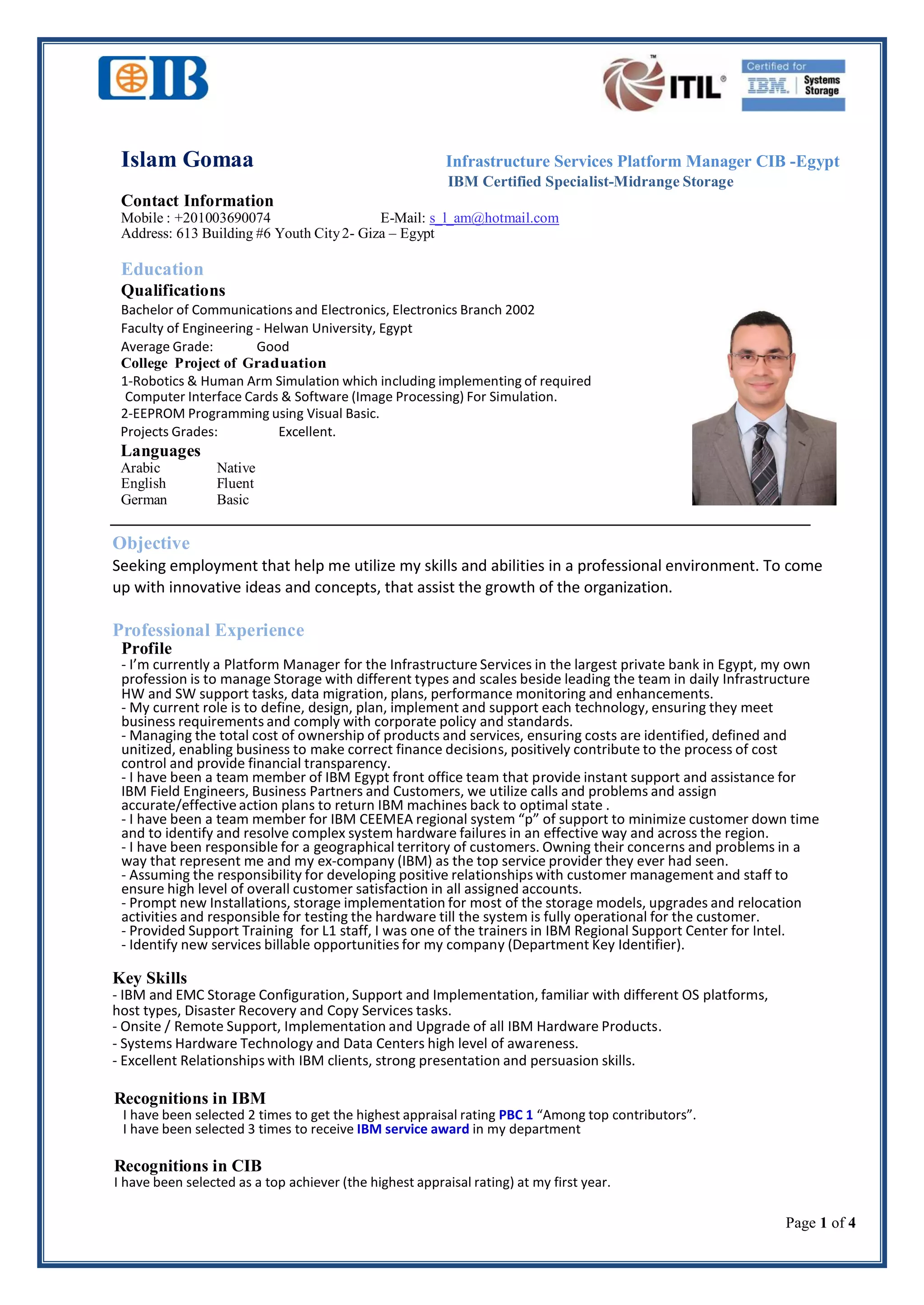 Islam Gomaa - CV - Aug 2016 | PDF