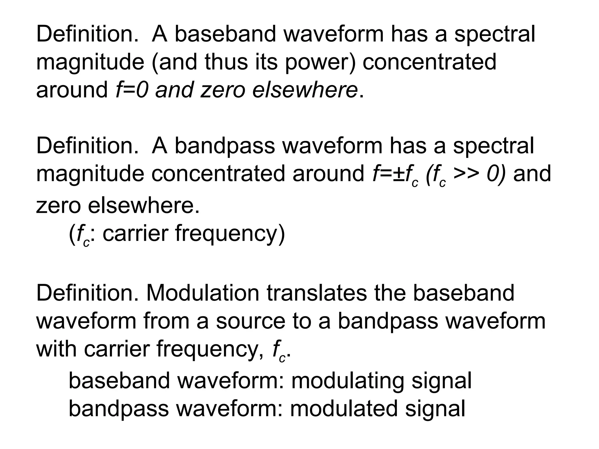 Bandpass Signalling & Communication Aspects | PPT