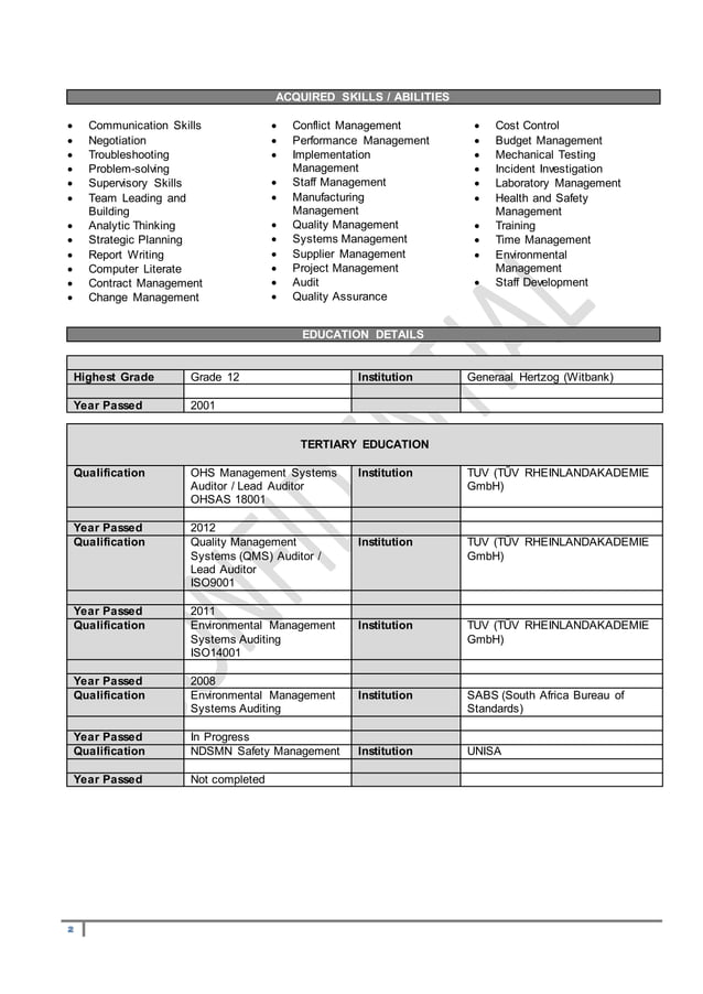 DEON ENGELS CV. | PDF