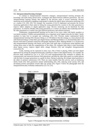 Recent issues of elderly intergenerational instructional strategies: a scoping review | PDF