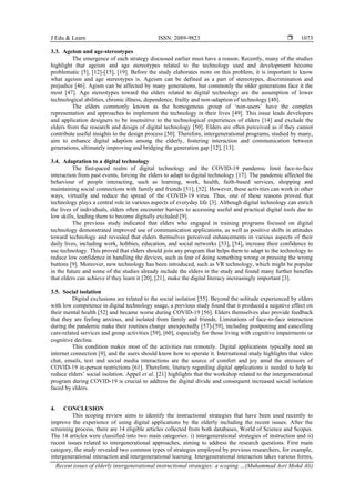 Recent issues of elderly intergenerational instructional strategies: a ...