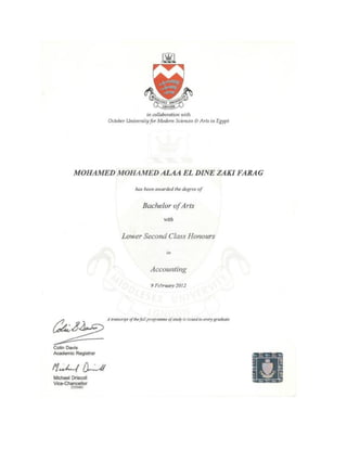 MiddleSex Diploma | PDF