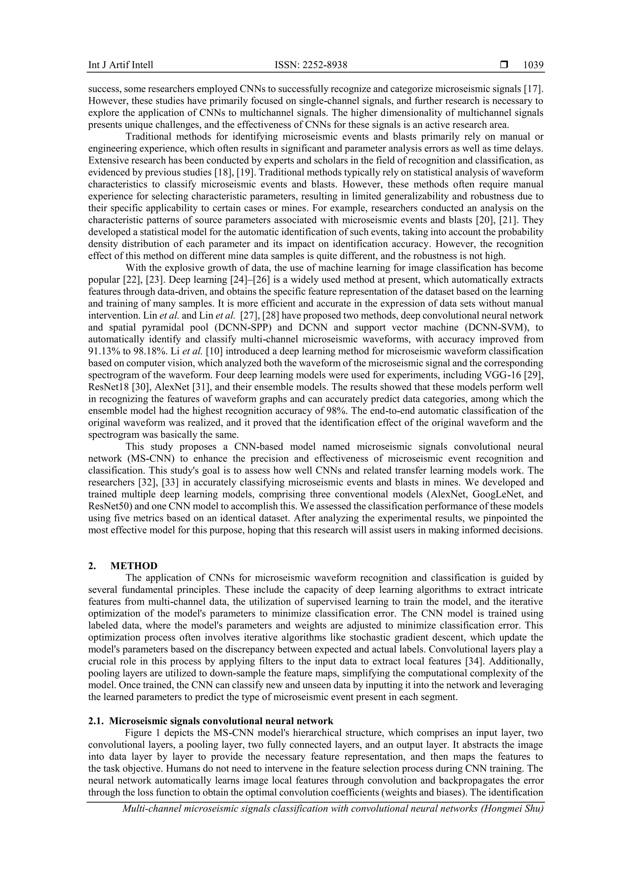 Multi-channel microseismic signals classification with convolutional neural networks | PDF
