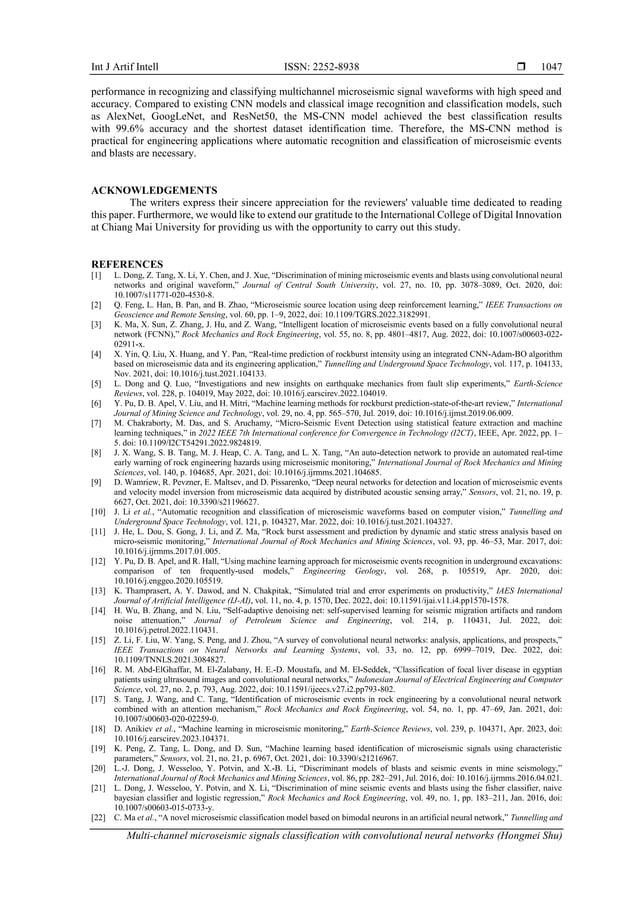 Multi-channel microseismic signals classification with convolutional neural networks | PDF