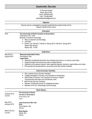 Gaebriella DeLisle Resume | PDF