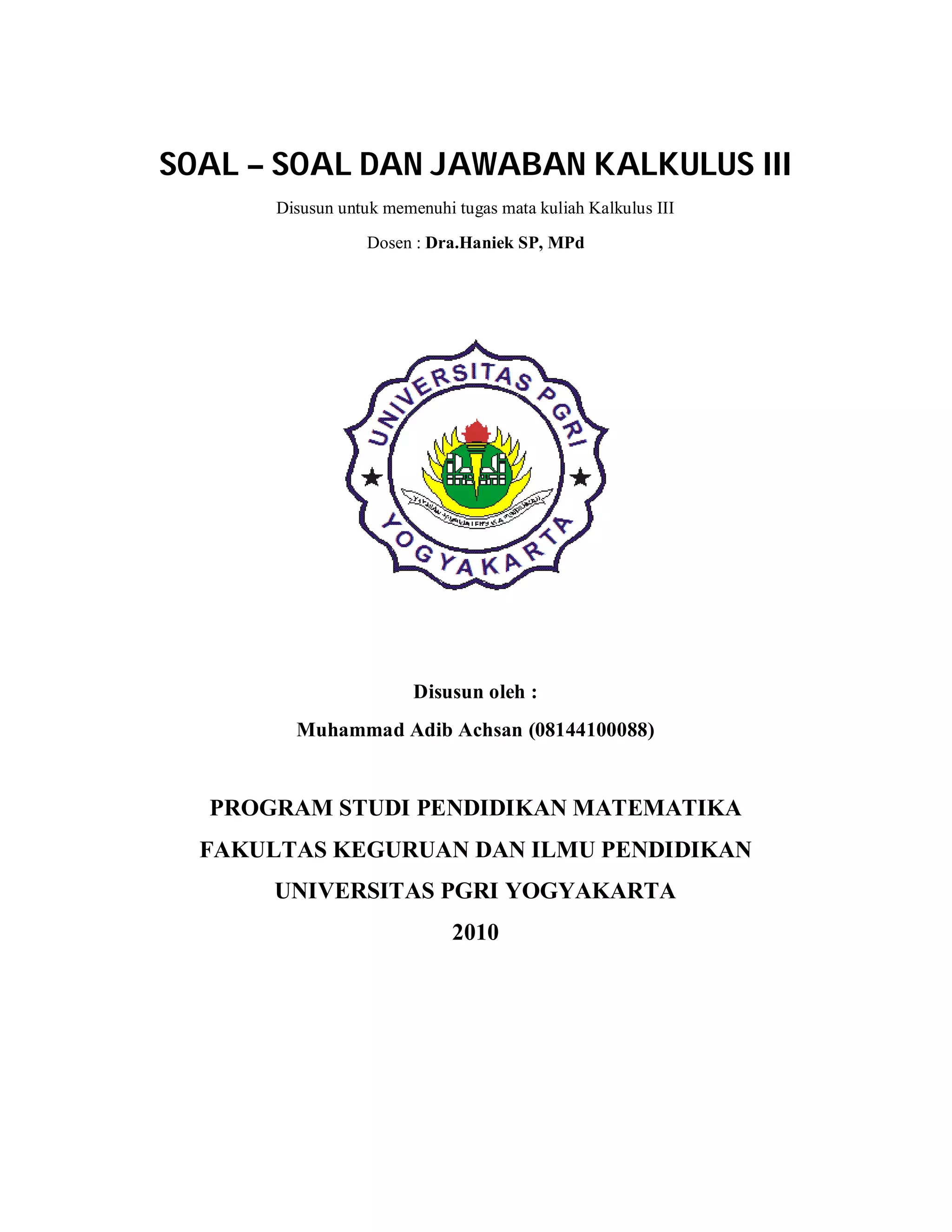 Contoh-soal-kalkulus-iii | PDF