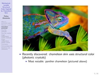 Presentation - Mechanical-tunable Structural Color Inspired by Chameleon Skin | PPT | Free Download