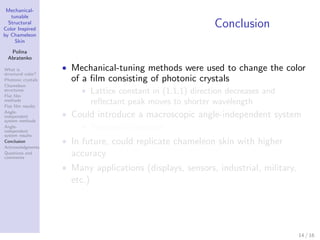 Presentation - Mechanical-tunable Structural Color Inspired by Chameleon Skin | PPT | Free Download