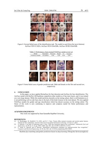 Realtime face matching and gender prediction based on deep learning | PDF