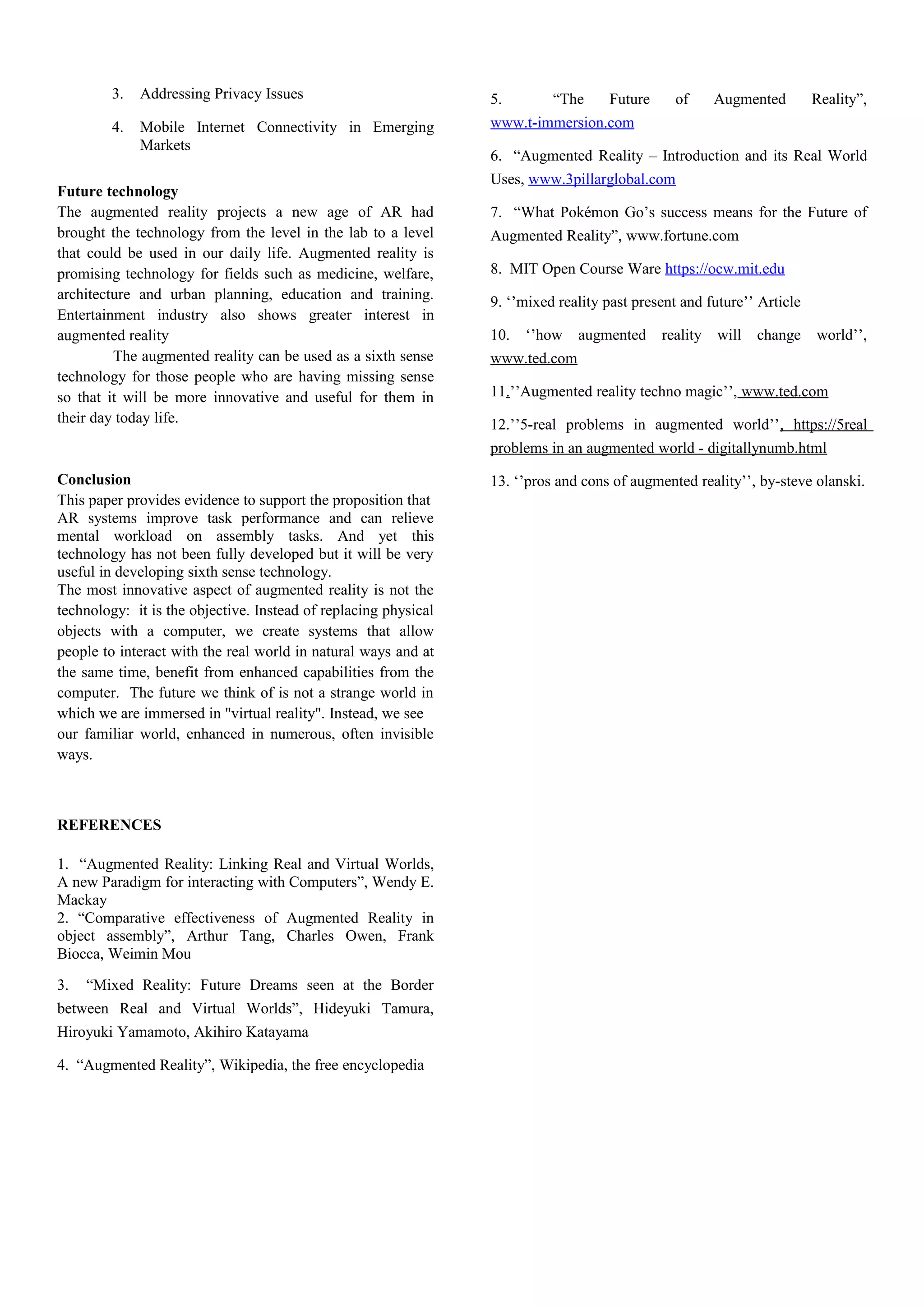 augmented reality paper presentation | DOC