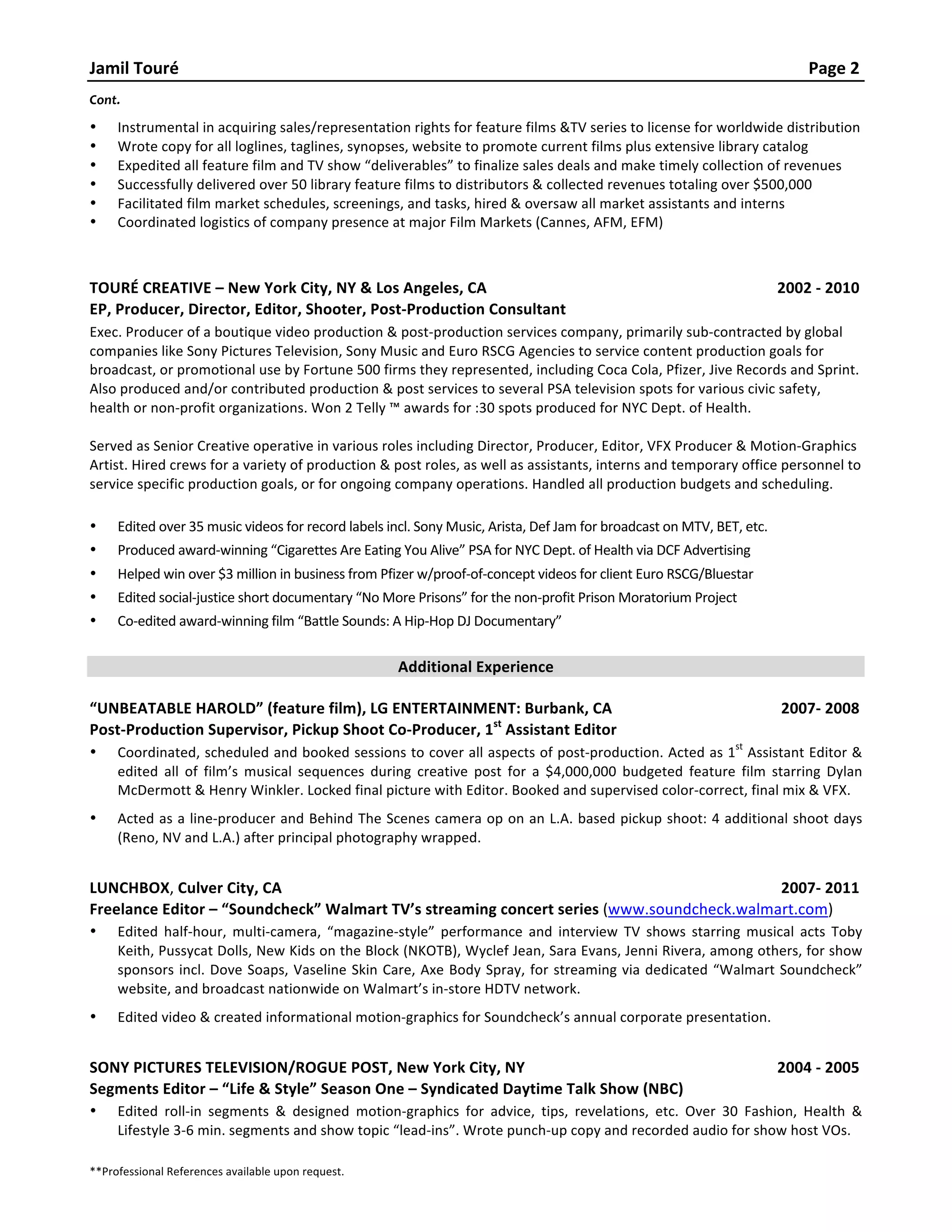 Jamil Toure-Resume 2016 | PDF