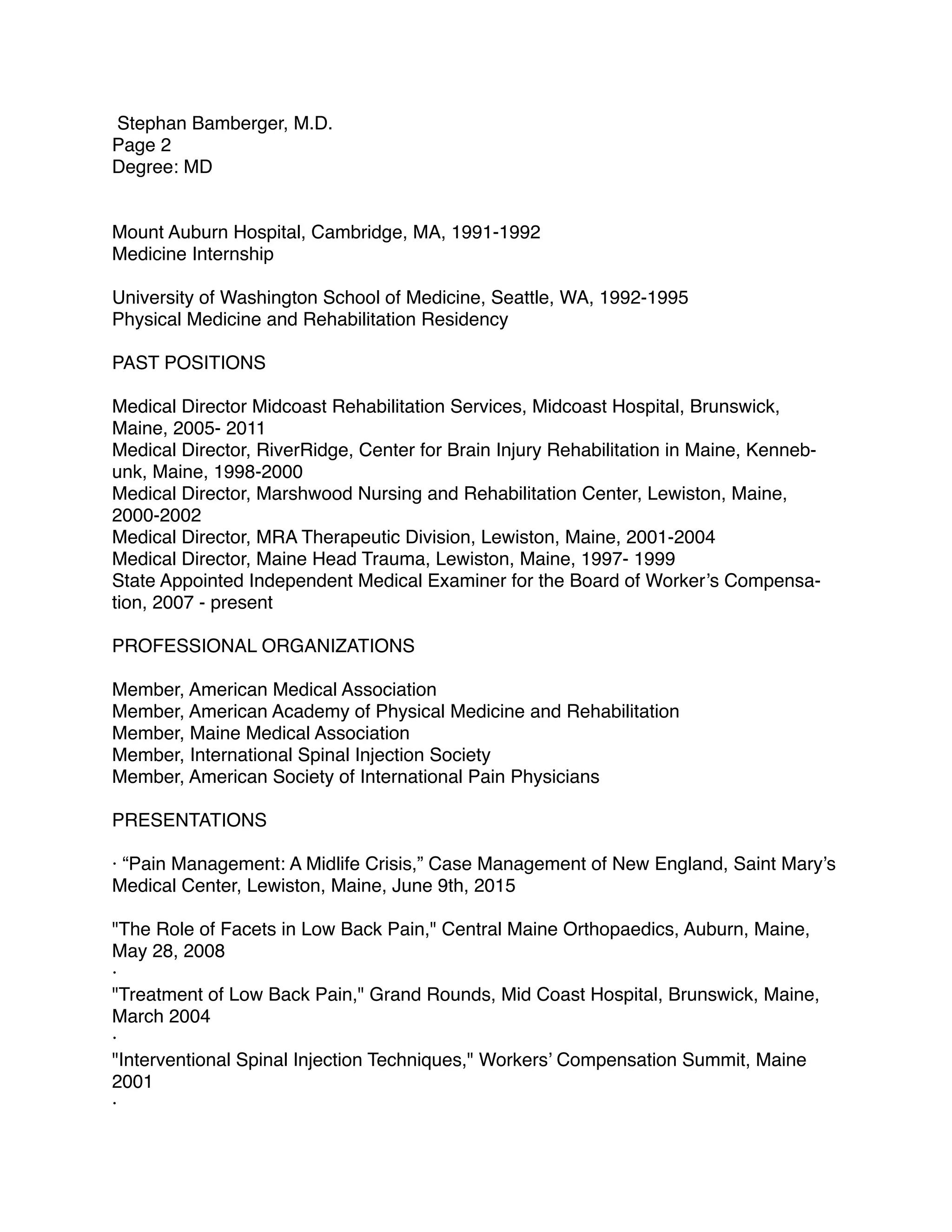 Bamberger CV 3-2015 | PDF
