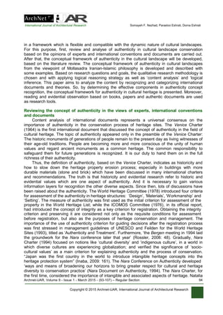 A definition of authenticity concept in conservation of cultural ...