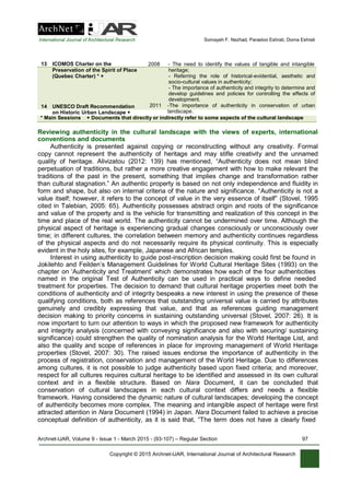 A definition of authenticity concept in conservation of cultural ...