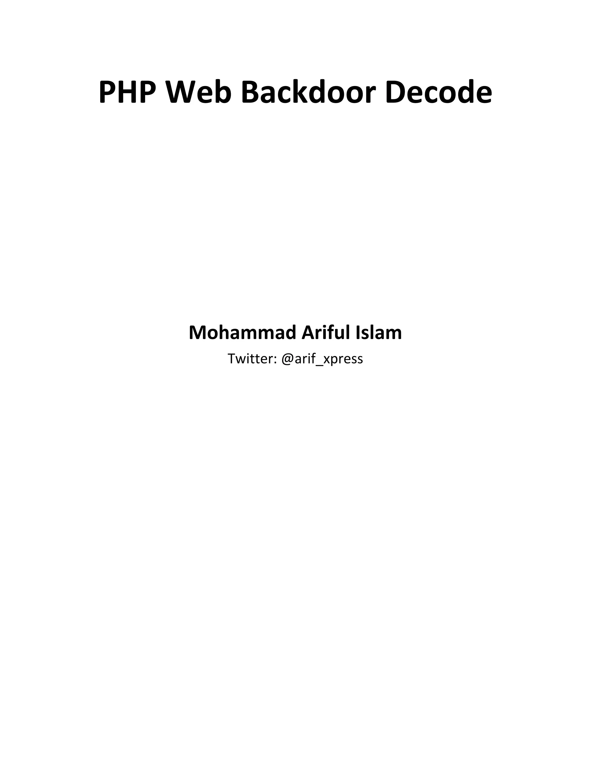 47300 php-web-backdoor-decode | PDF