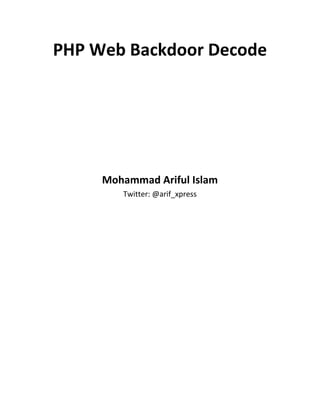 47300 php-web-backdoor-decode | PDF