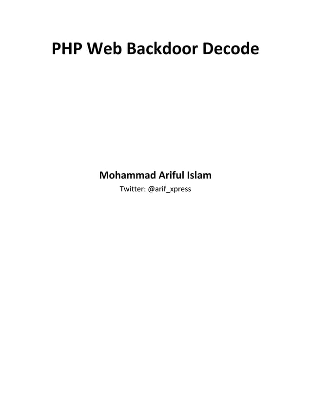 47300 php-web-backdoor-decode | PDF