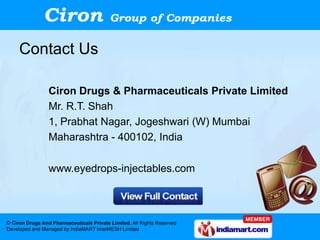 Pharmaceutical Syrups by Ciron Drugs And Pharmaceuticals Private ...