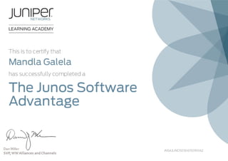 Juniper Software Advantage Certificate | PPT