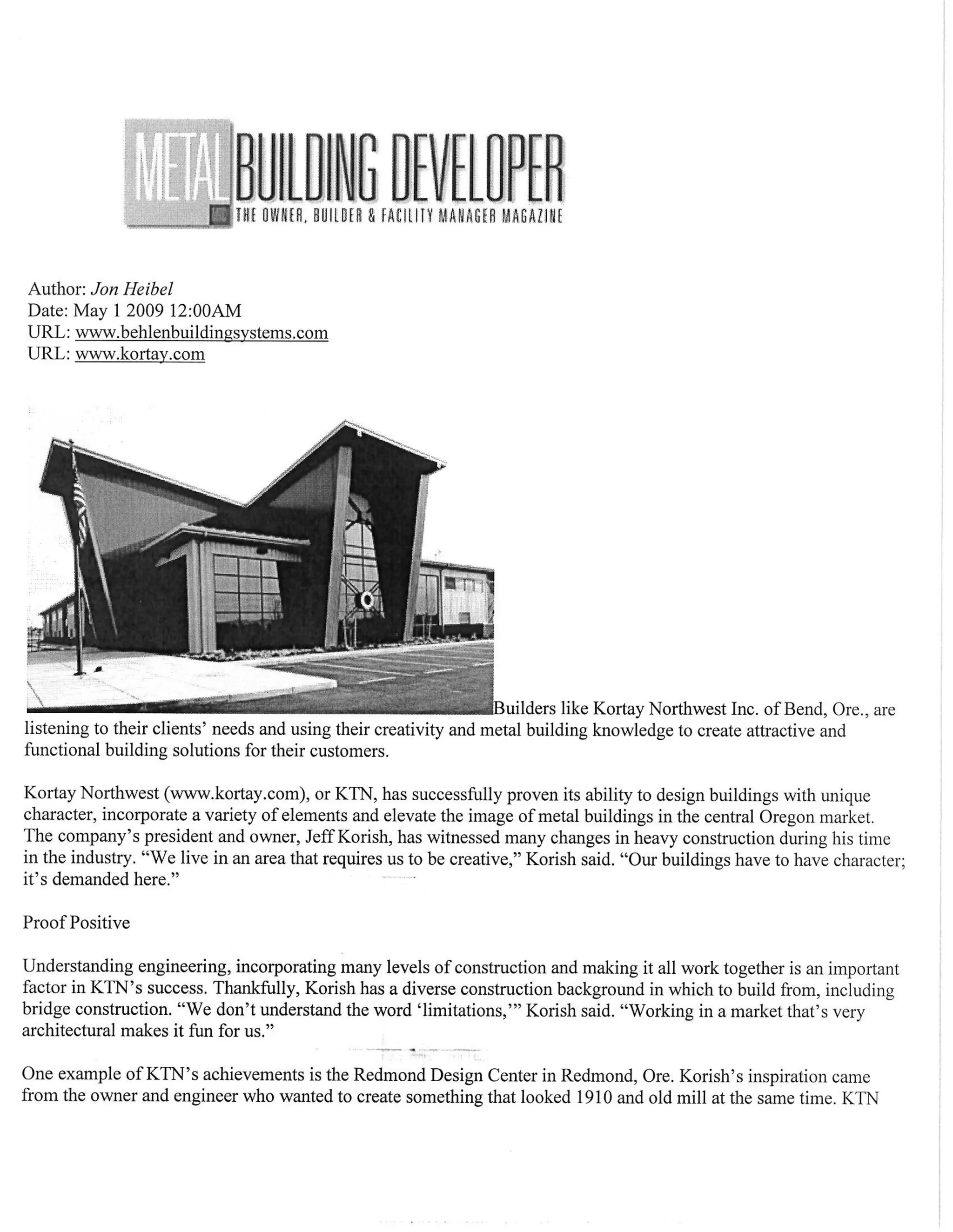Metal Building Architecture article | PDF