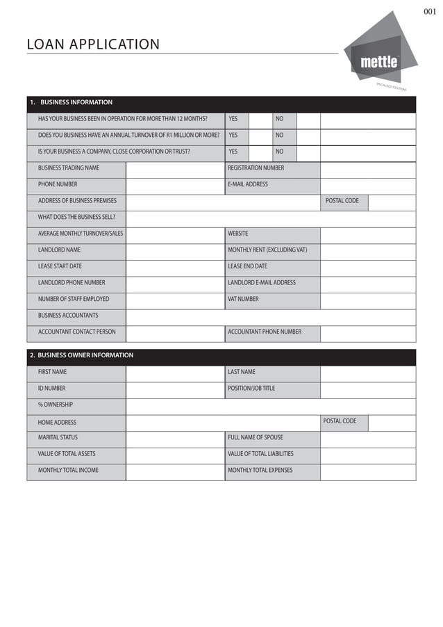 Merchant Finance Application Form | PDF