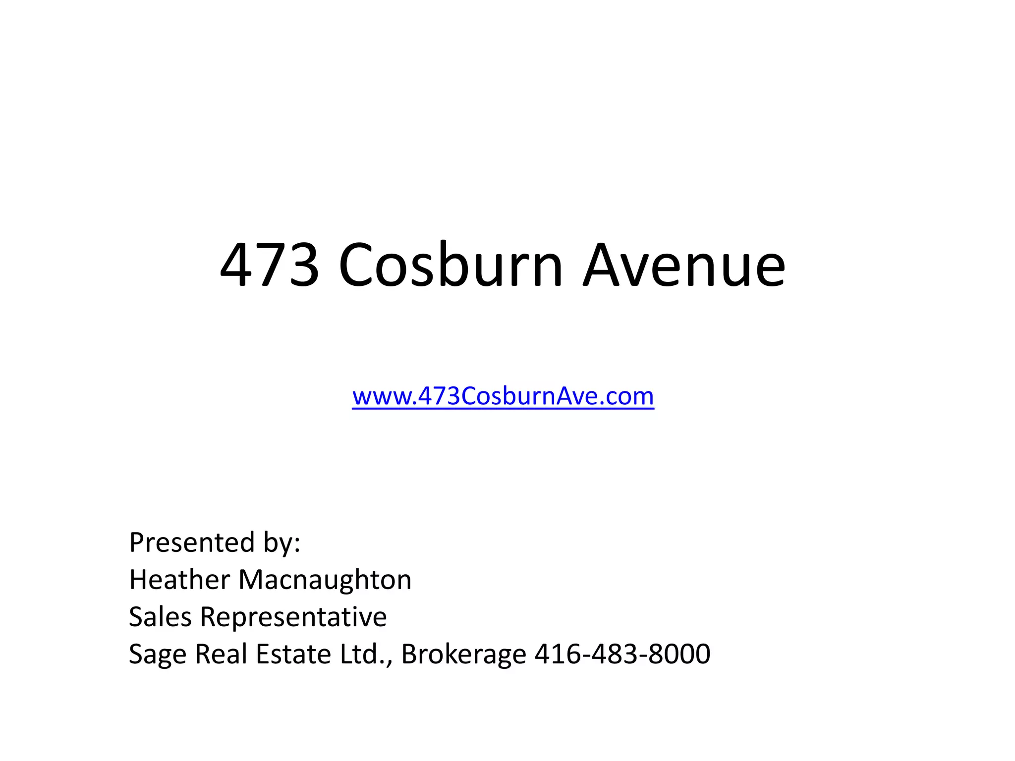 473 Cosburn Ave | PPTX