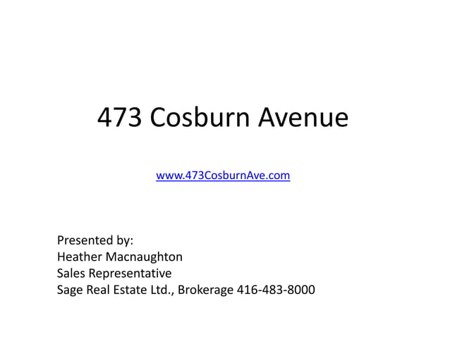 473 Cosburn Ave | PPTX