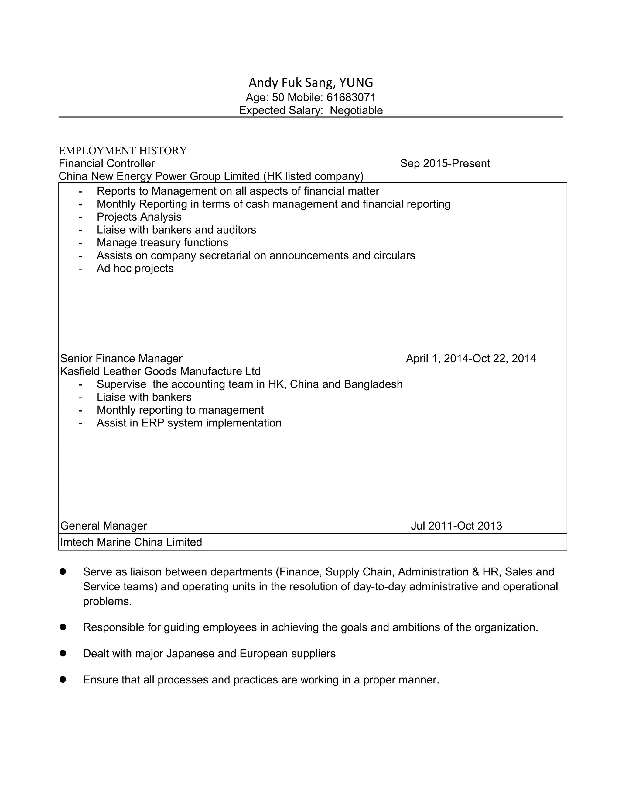 CV Andy Yung (1) | PDF