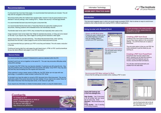 Adobe Best Practice | PDF