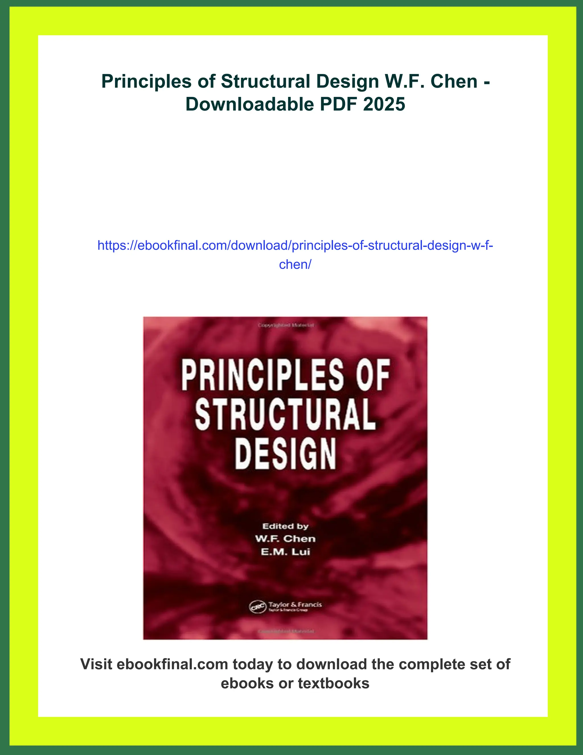 Principles of Structural Design W.F. Chen | PDF