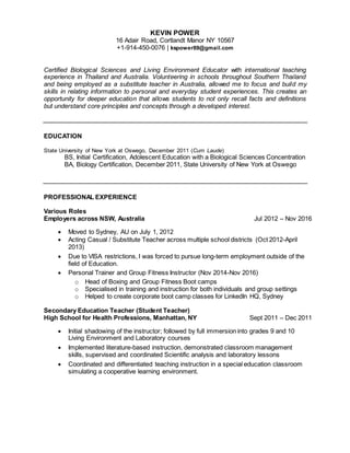 KevinPower.Teaching | DOCX