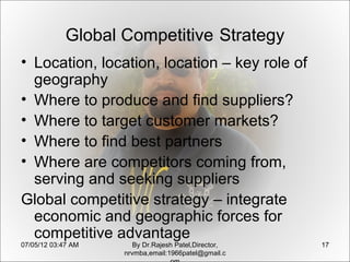 analytical frameworks-global business strategy | PPT
