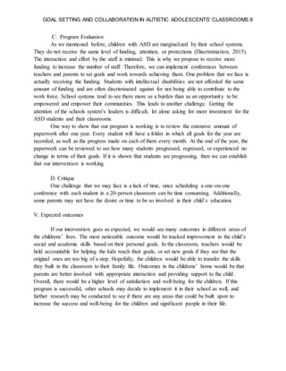 Can Integrated Parental and Teacher Support Meet the Challenges of the Autistic Adolescent ...