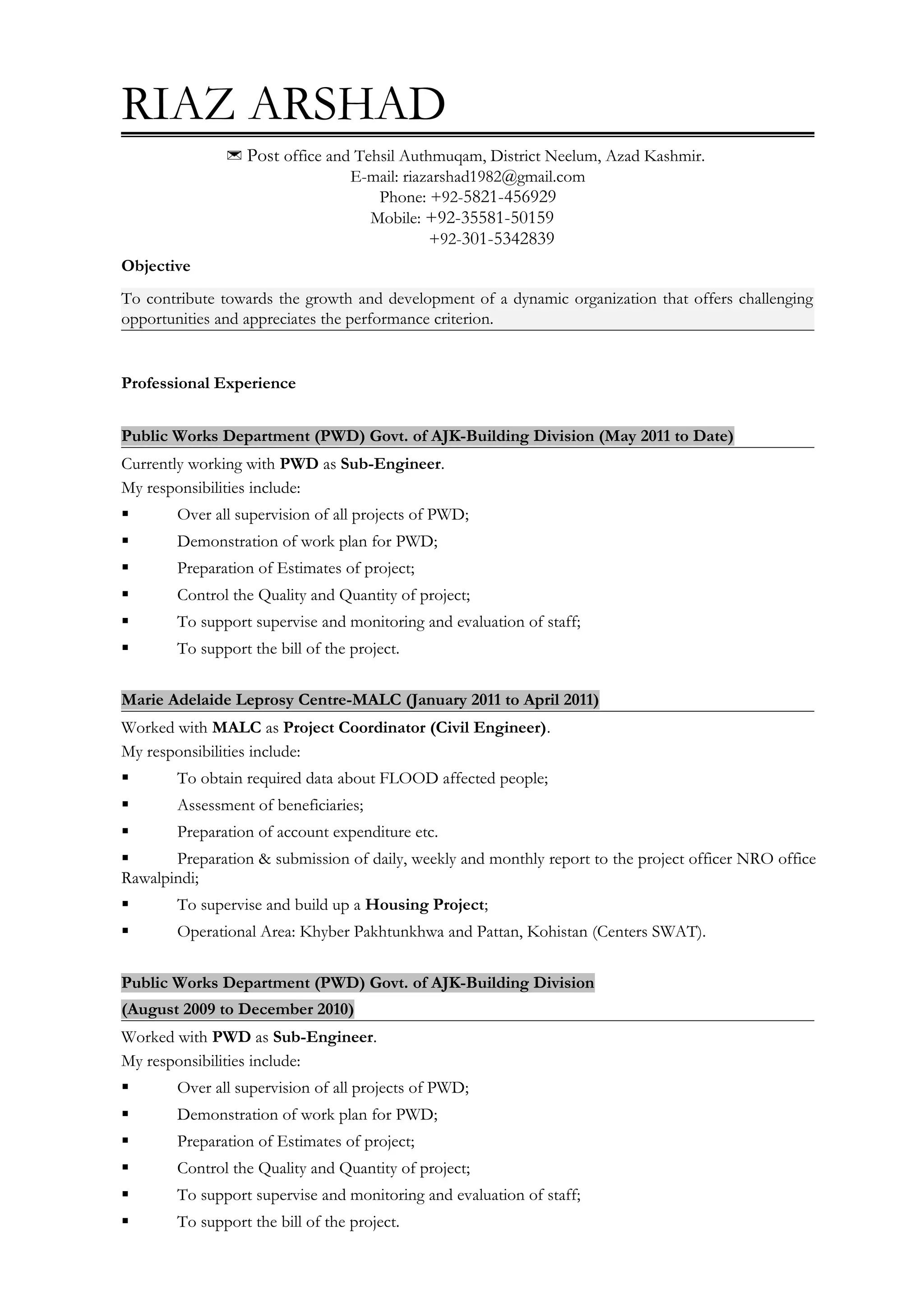 CV-Riaz Arshad | DOC