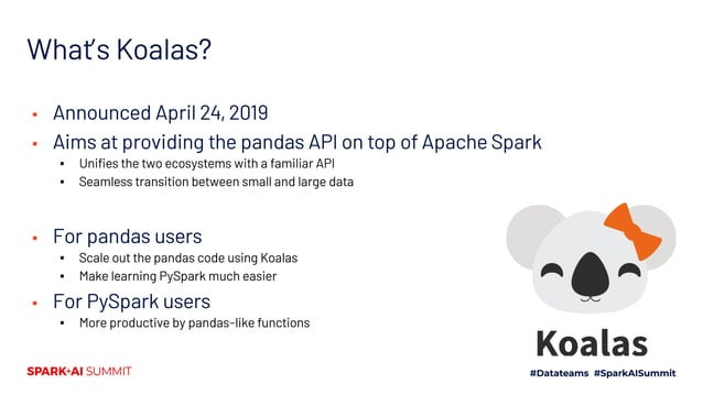 Koalas: Making an Easy Transition from Pandas to Apache Spark | PPT
