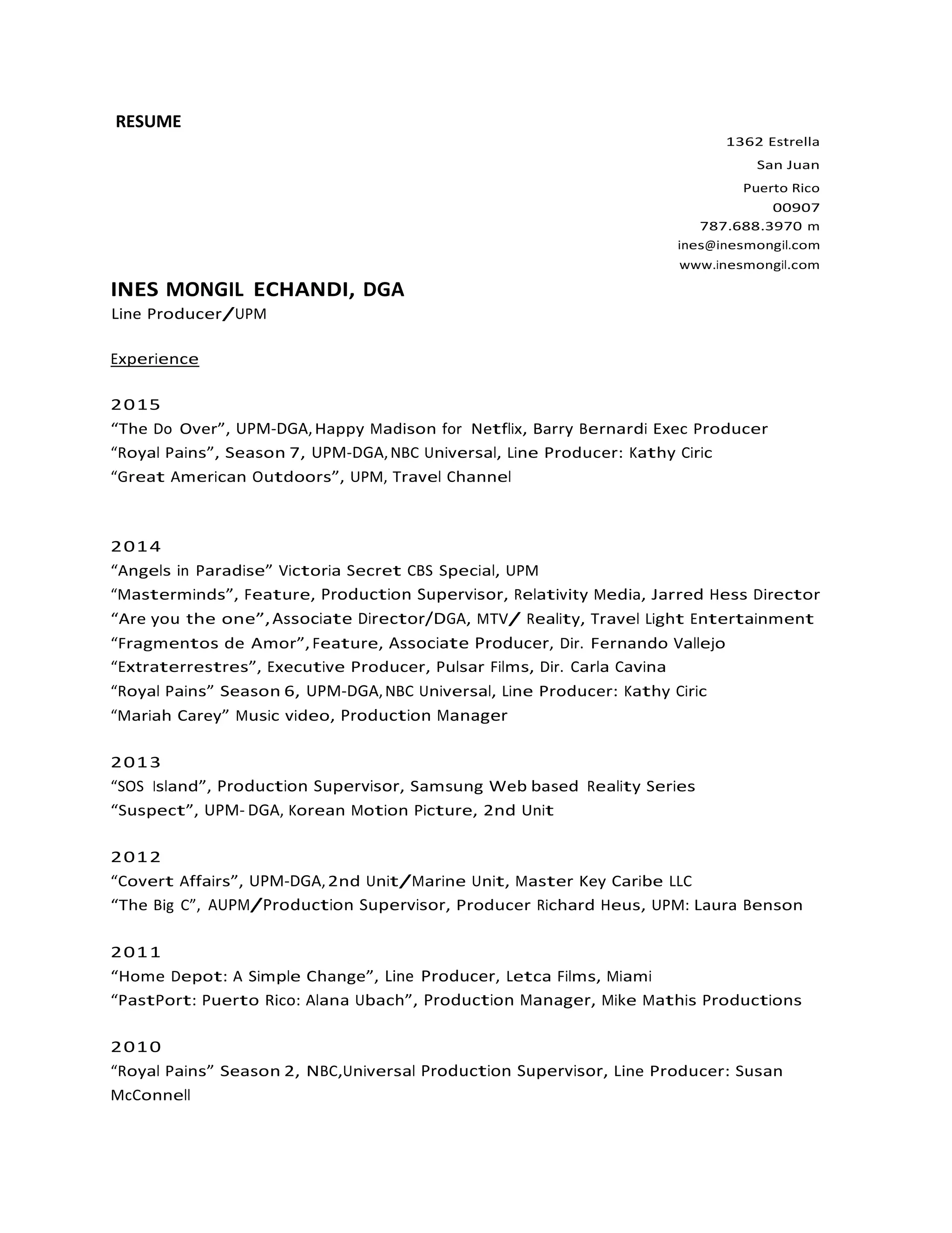 RESUME - INES MONGIL ECHANDI | PDF