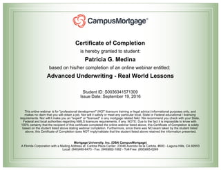 UW Advance Certificate | PPT