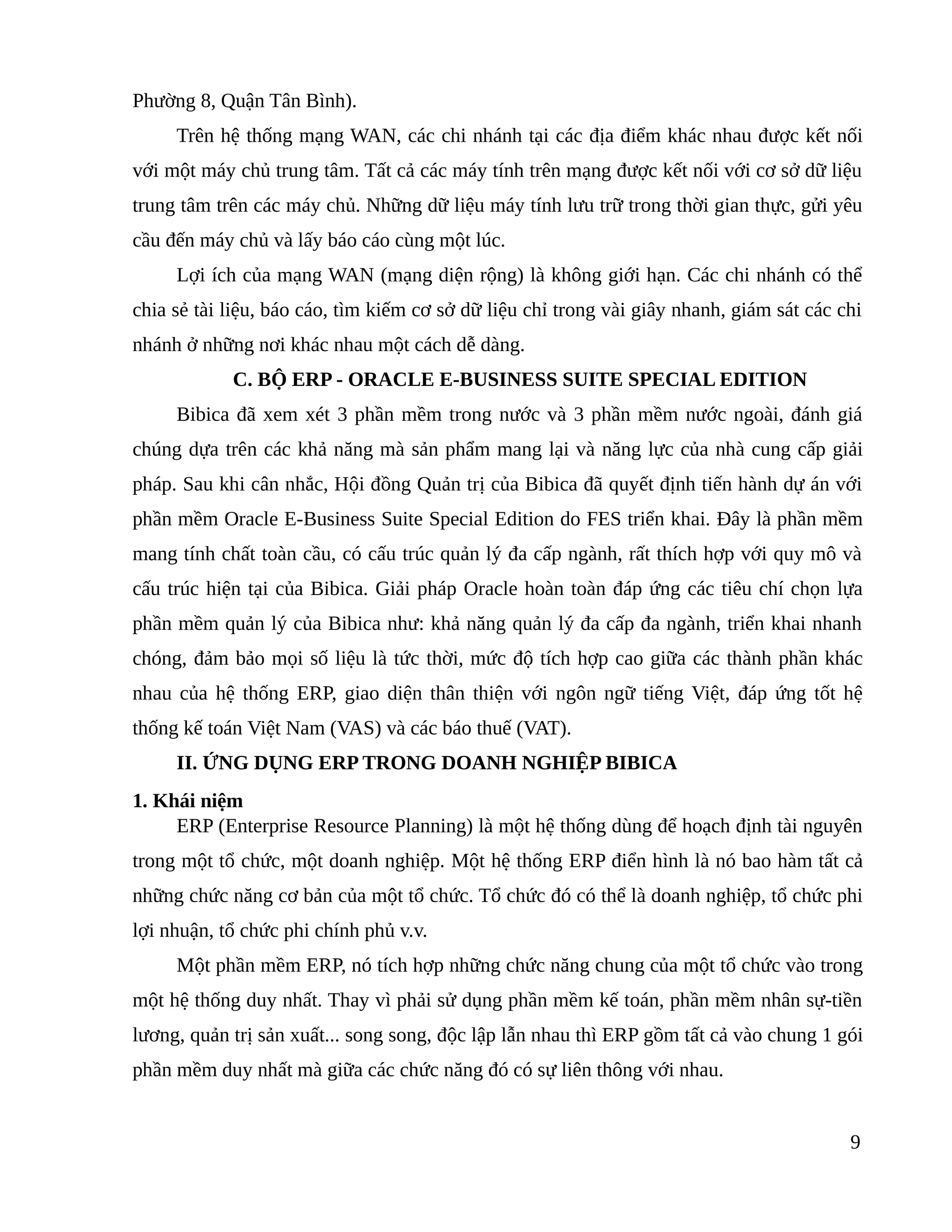ỨNG DỤNG hệ THỐNG ERP vào CÔNG TY BIBICA | PDF