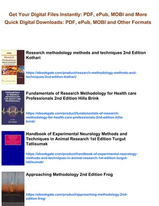 Research methodology methods and techniques 2nd Edition Garg | PDF