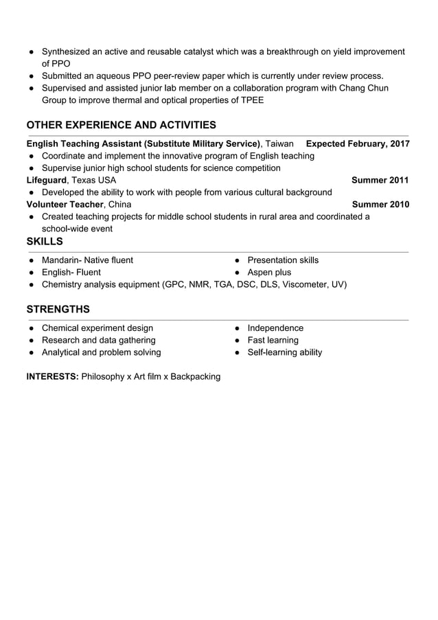 Hou-Yuan-Chen-RESUME | PDF