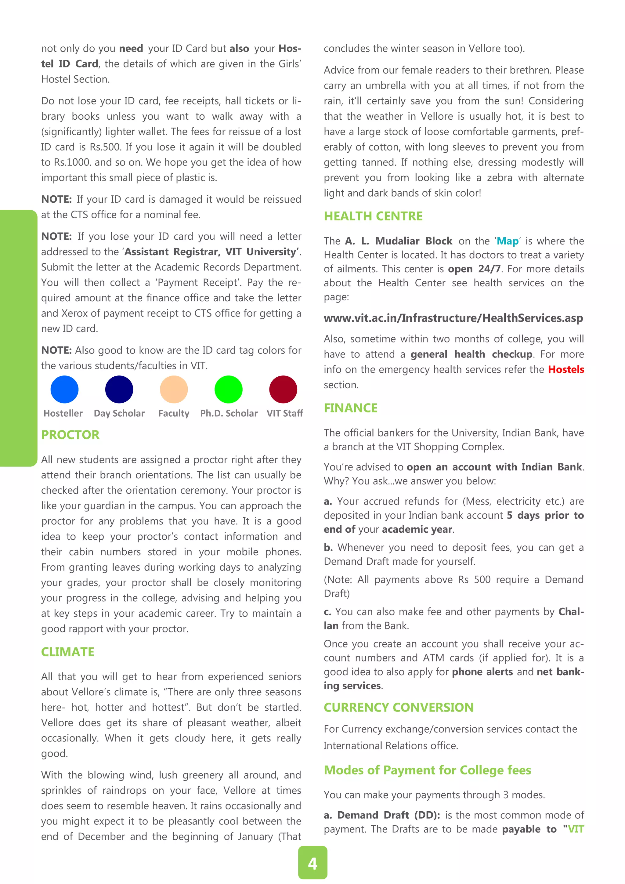 VIT Student handbook international Edition 13-14 | PDF