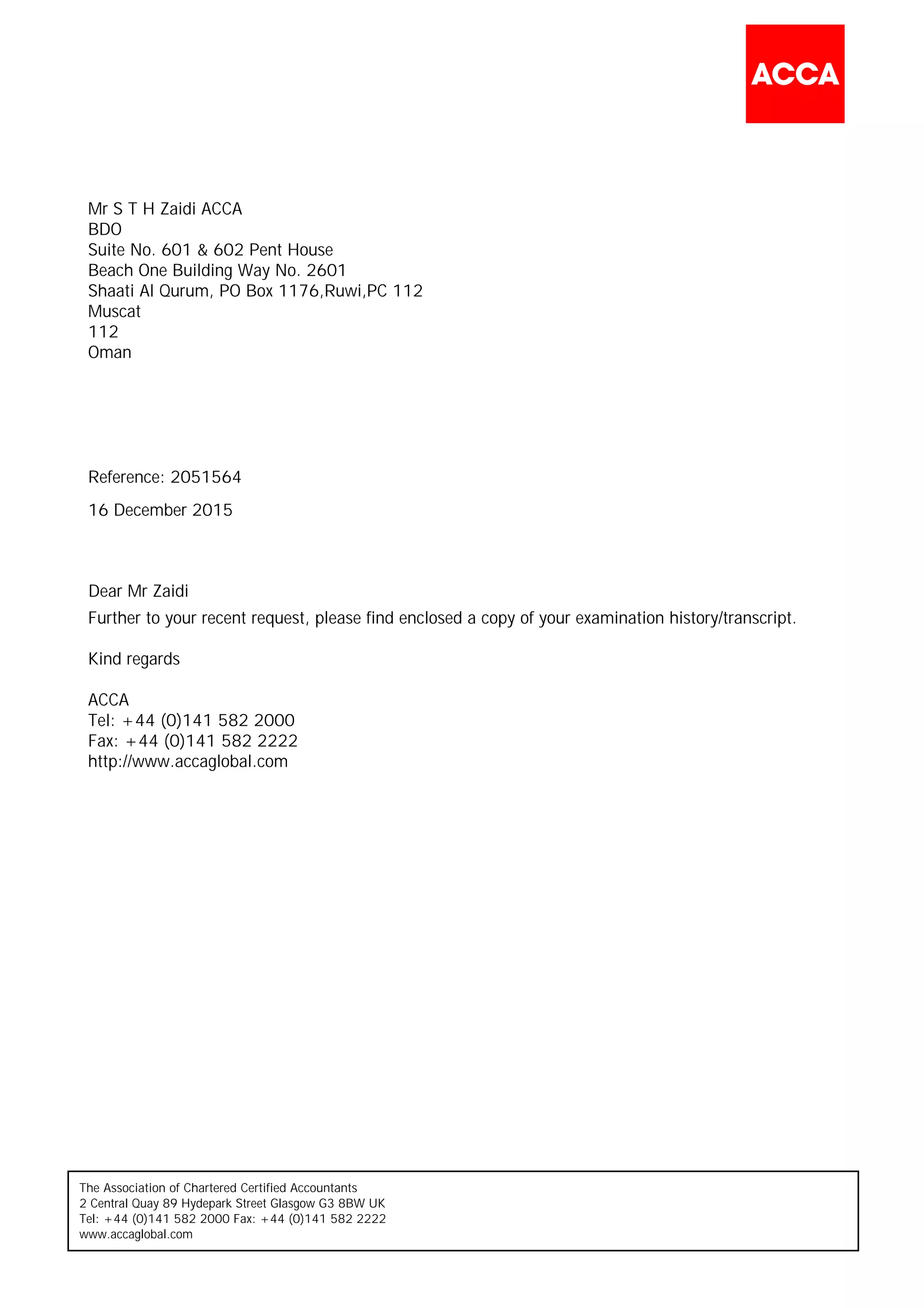 CAT & ACCA Transcript | PDF