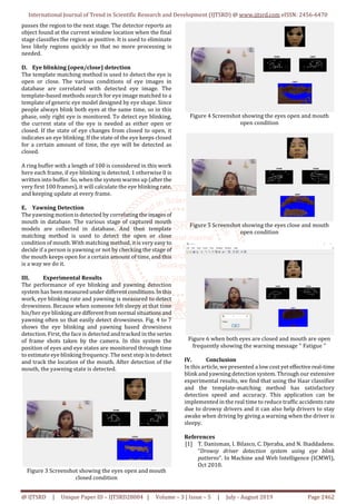 Real Time Eye Blinking and Yawning Detection | PDF