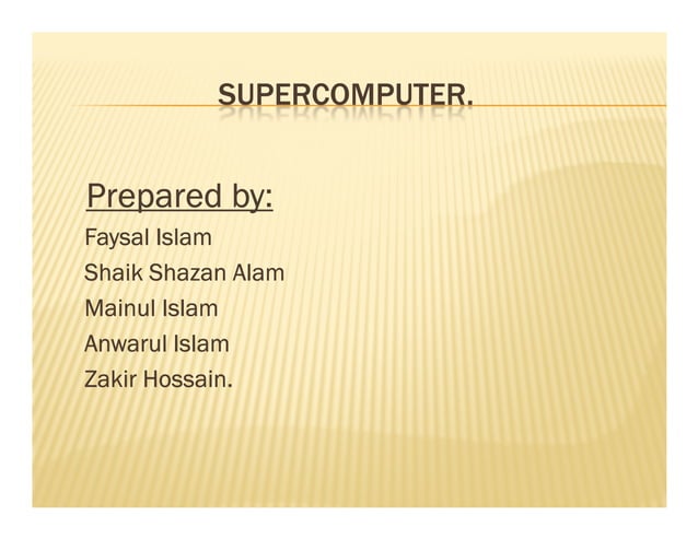 super computer presentation for cmputer science students | PDF