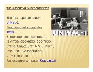 super computer presentation for cmputer science students | PDF
