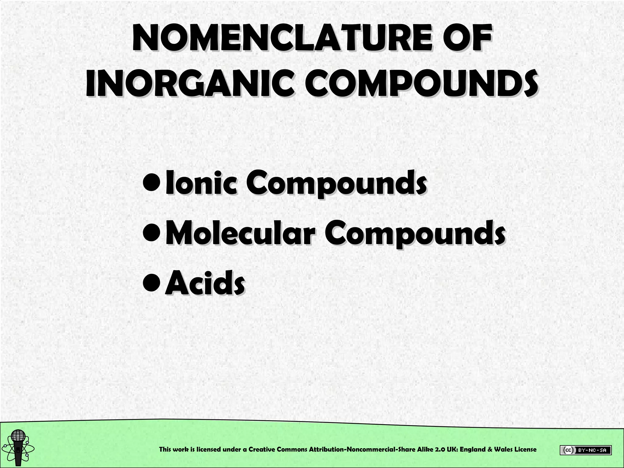Chemical Structure: Chemical Nomenclature. Inorganic Compounds | PPT