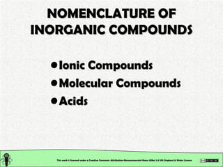 Chemical Structure: Chemical Nomenclature. Inorganic Compounds | PPT